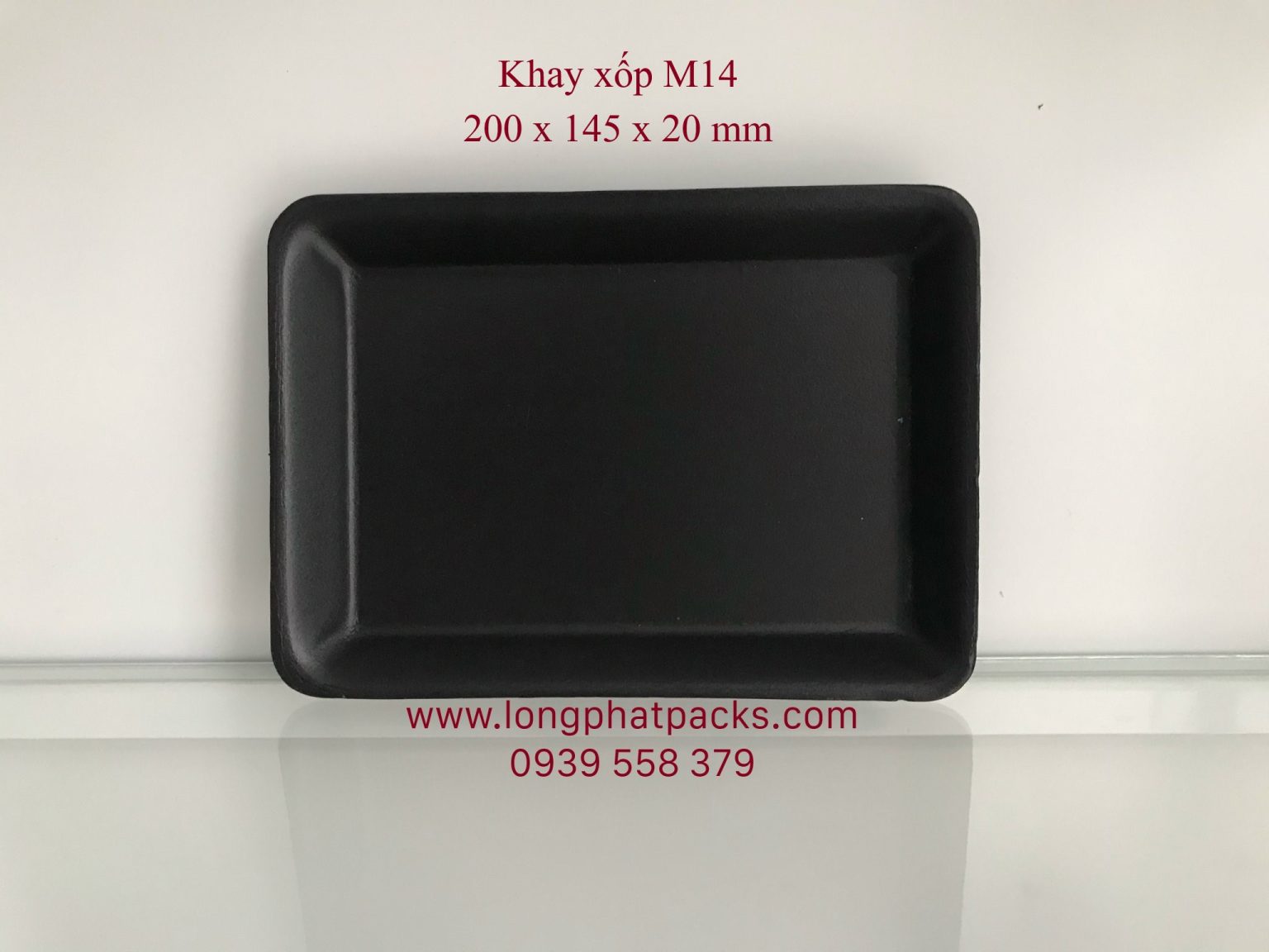 KHAY XỐP M16 ĐEN - BAO BÌ LONG PHÁT - ĐÓNG GÓI THỰC PHẨM