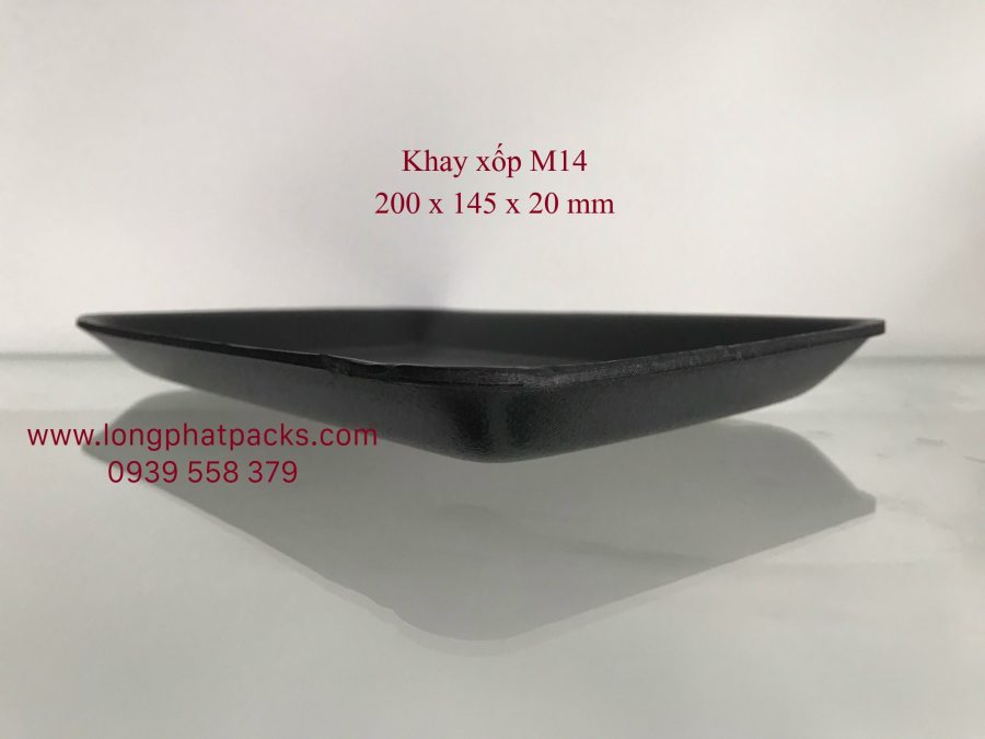 KHAY XỐP M14 ĐEN - BAO BÌ LONG PHÁT - ĐÓNG GÓI THỰC PHẨM