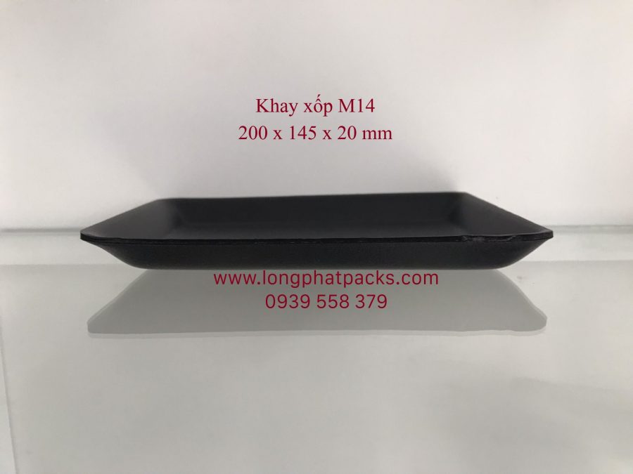 KHAY XỐP M14 ĐEN - BAO BÌ LONG PHÁT - ĐÓNG GÓI THỰC PHẨM