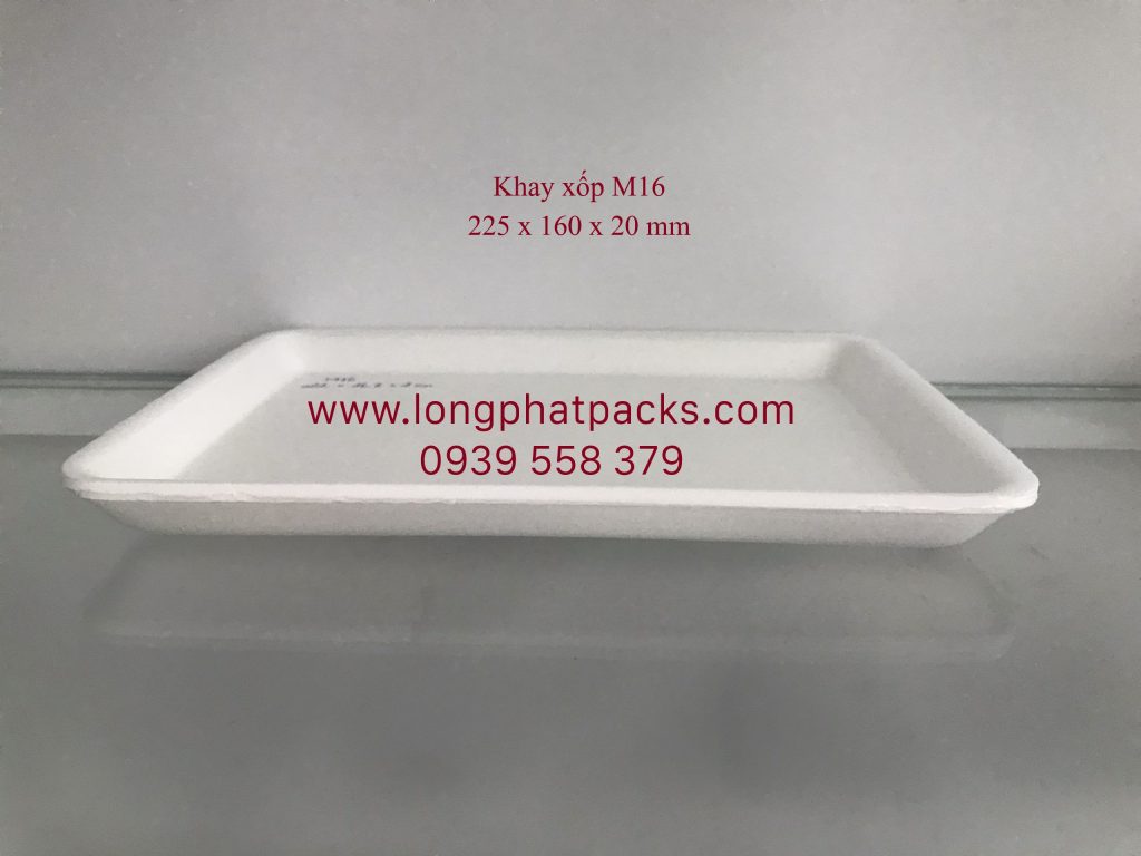 KHAY XỐP M16 TRẮNG - CÔNG TY BAO BÌ LONG PHÁT