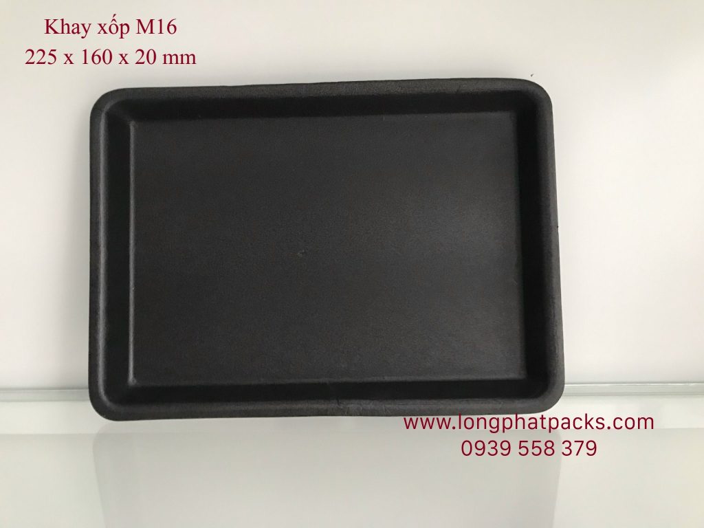 KHAY XỐP M5 ĐEN - BAO BÌ LONG PHÁT - KHAY THỰC PHẨM